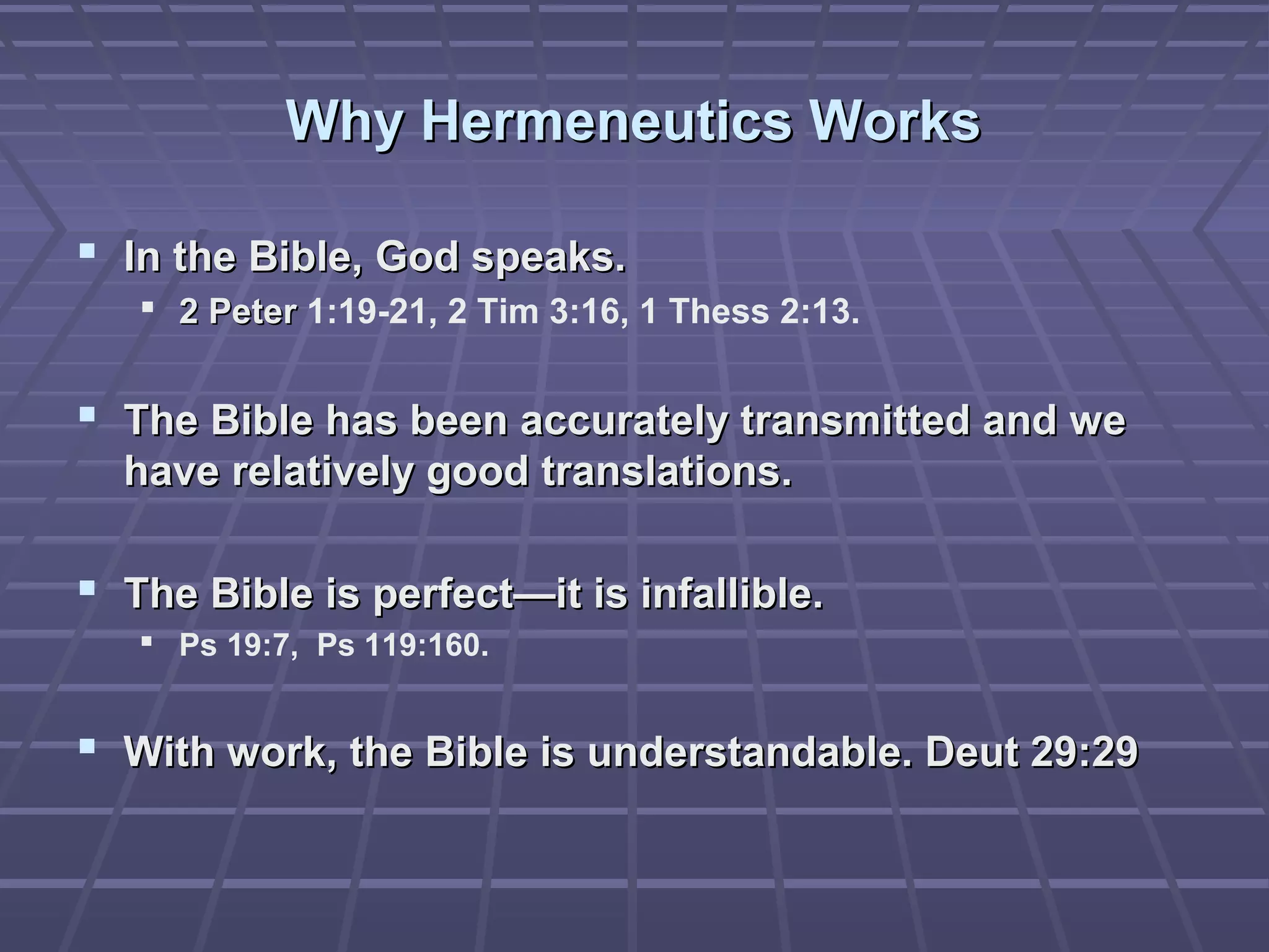 Class on Hermeneutics: How to Interpret the Bible | PPT