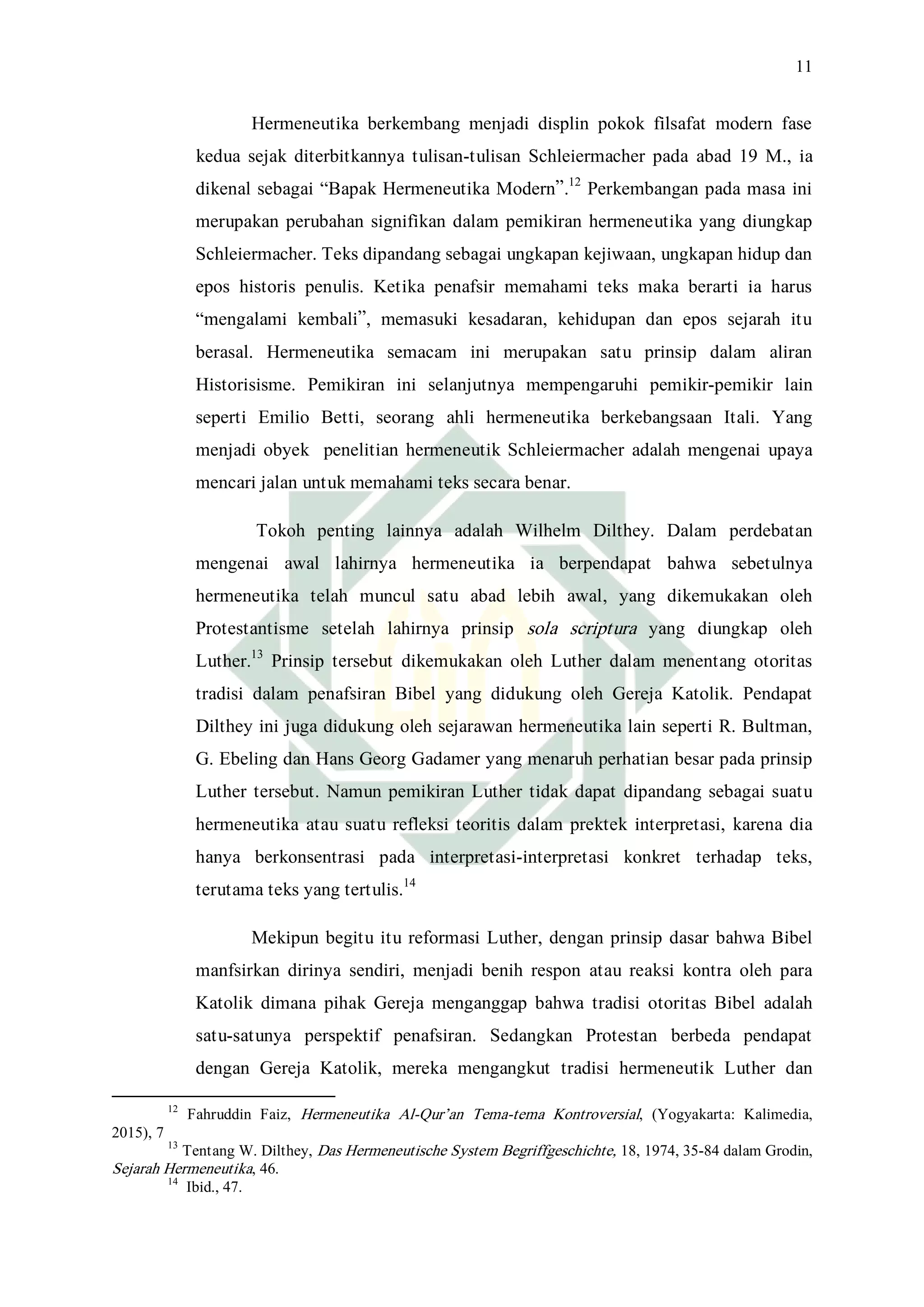 Hermeneutika dan Penerapannya dalam Penafsiran Al-Qur'an (Konteks ke ...