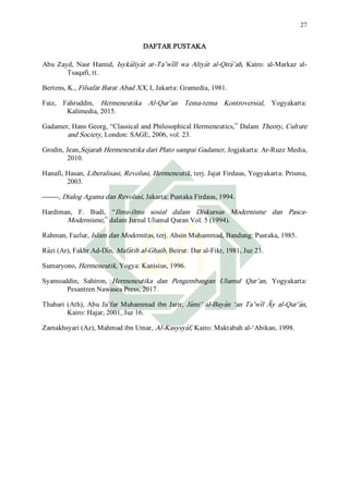 Hermeneutika dan Penerapannya dalam Penafsiran Al-Qur'an (Konteks ke-Indonesia-an) | PDF