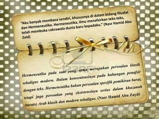 Hermeneutika Nasr Hamid Abu Zaid | PPTX