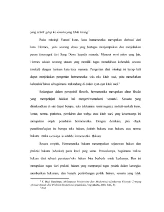 Hermeneutika hukum | DOCX