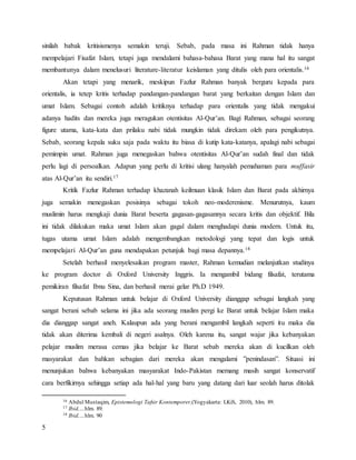 Hermenutik double movement fazlur rahman | DOCX