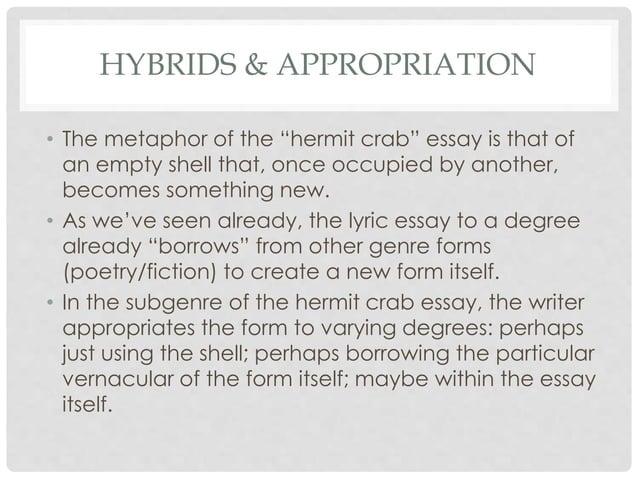 Hermit Crab Essay | PPTX | Genres