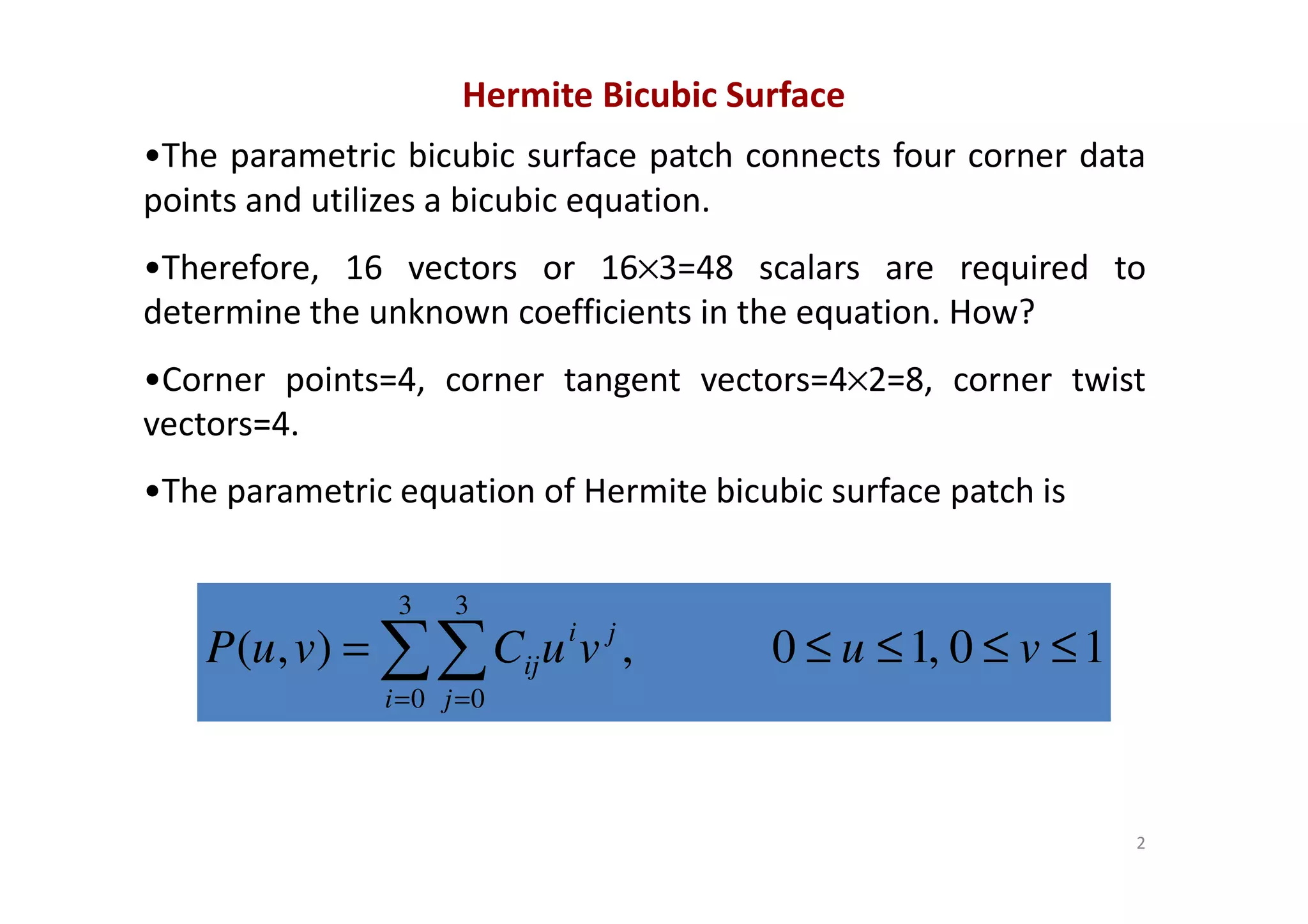 Hermite bicubic-surface-patch | PDF