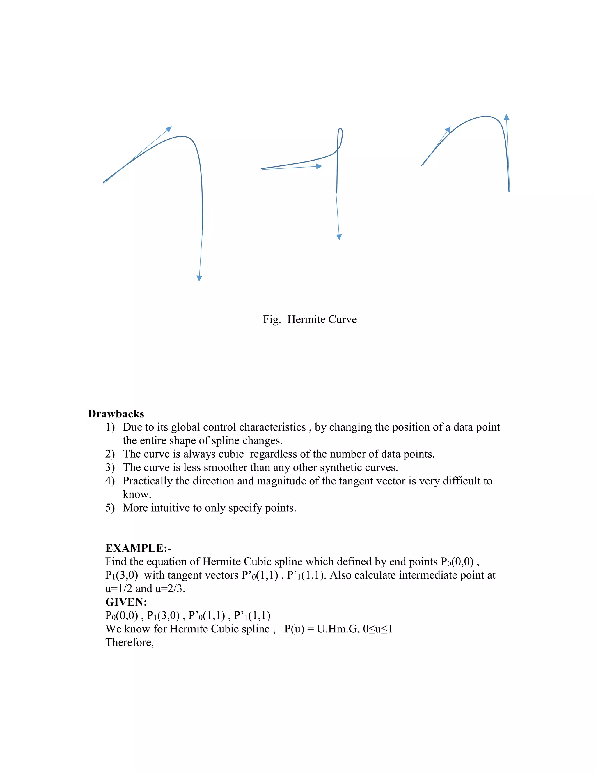 Hermite cubic spline curve | PDF