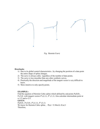 Hermite cubic spline curve | PDF