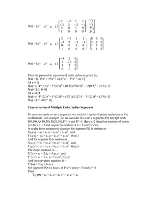 Hermite cubic spline curve | PDF