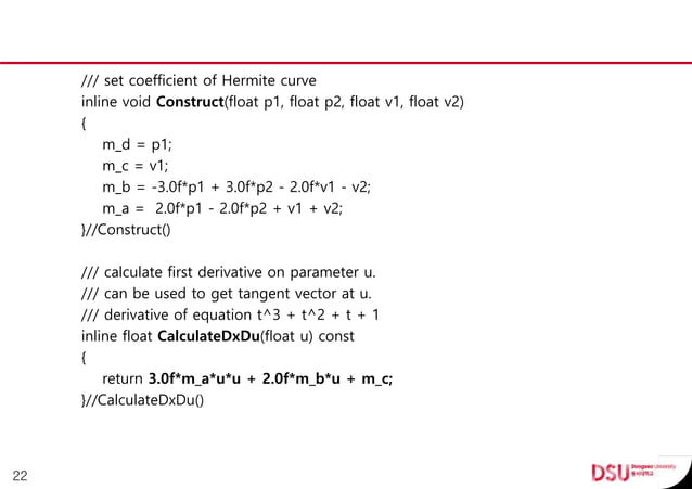 Hermite spline english_20161201_jintaeks | PPT