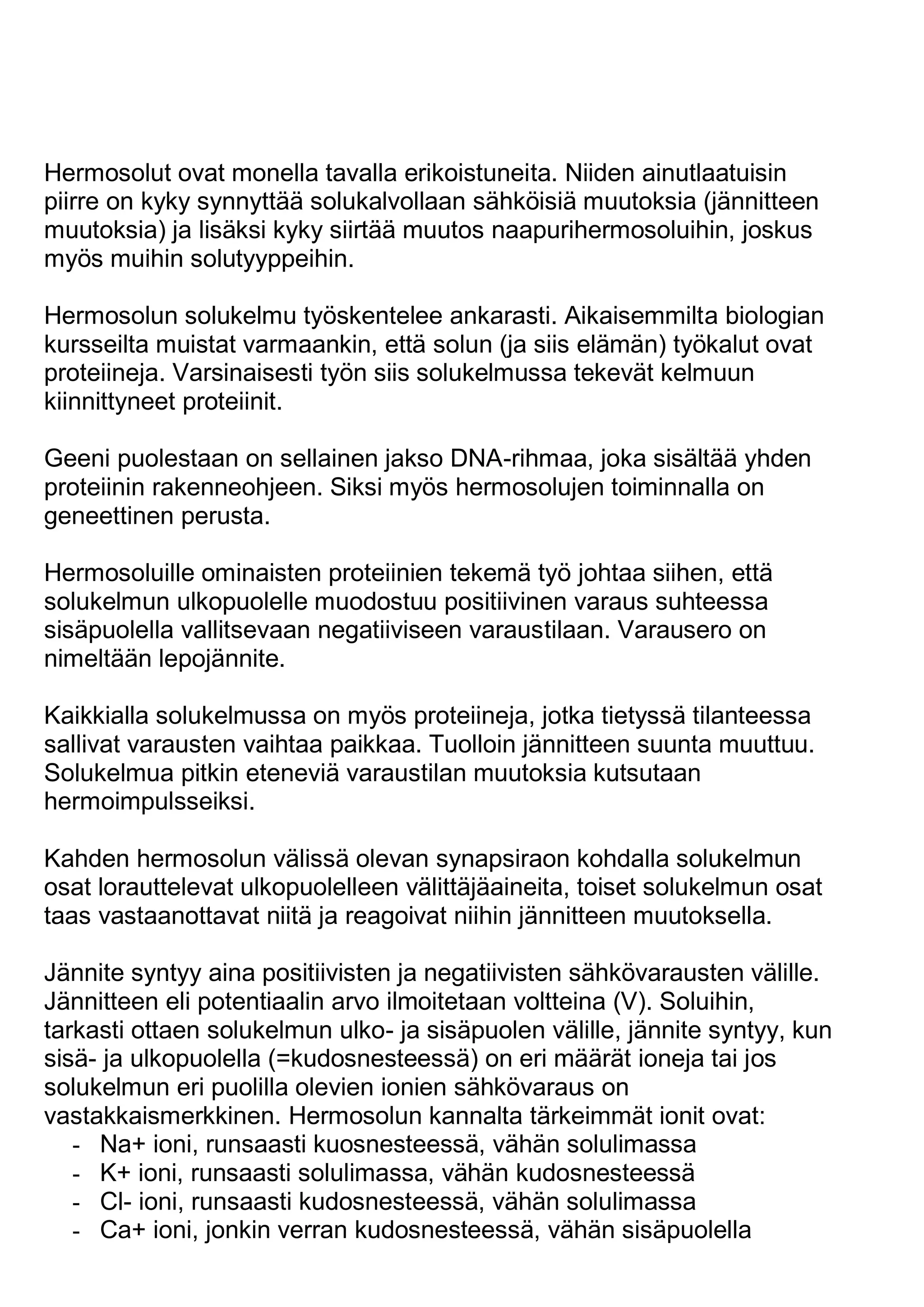 Hermosolun toiminta | PDF