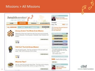 HealthSeeker Facebook Game | PPT