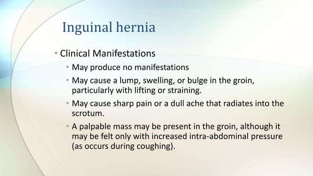 Nursing care of patients with Hernia | PPTX | Digestive Disorders | Diseases and Conditions