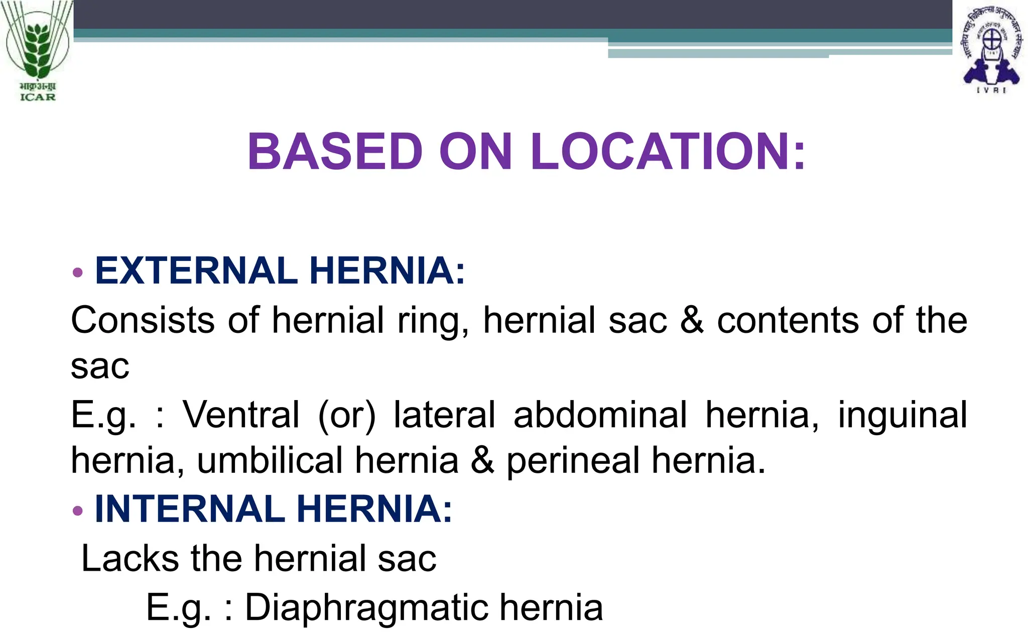 HERNIA ppt of different animal including dog cat cattle buffalo | PPTX