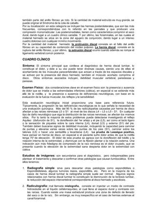 Hernia discal lumbar y discoidectomía | PDF