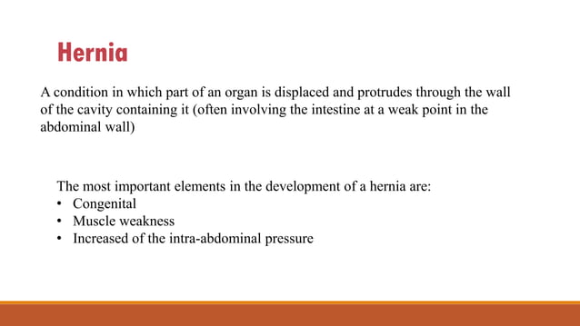 Hernia for nursing | PDF | Digestive Disorders | Diseases and Conditions