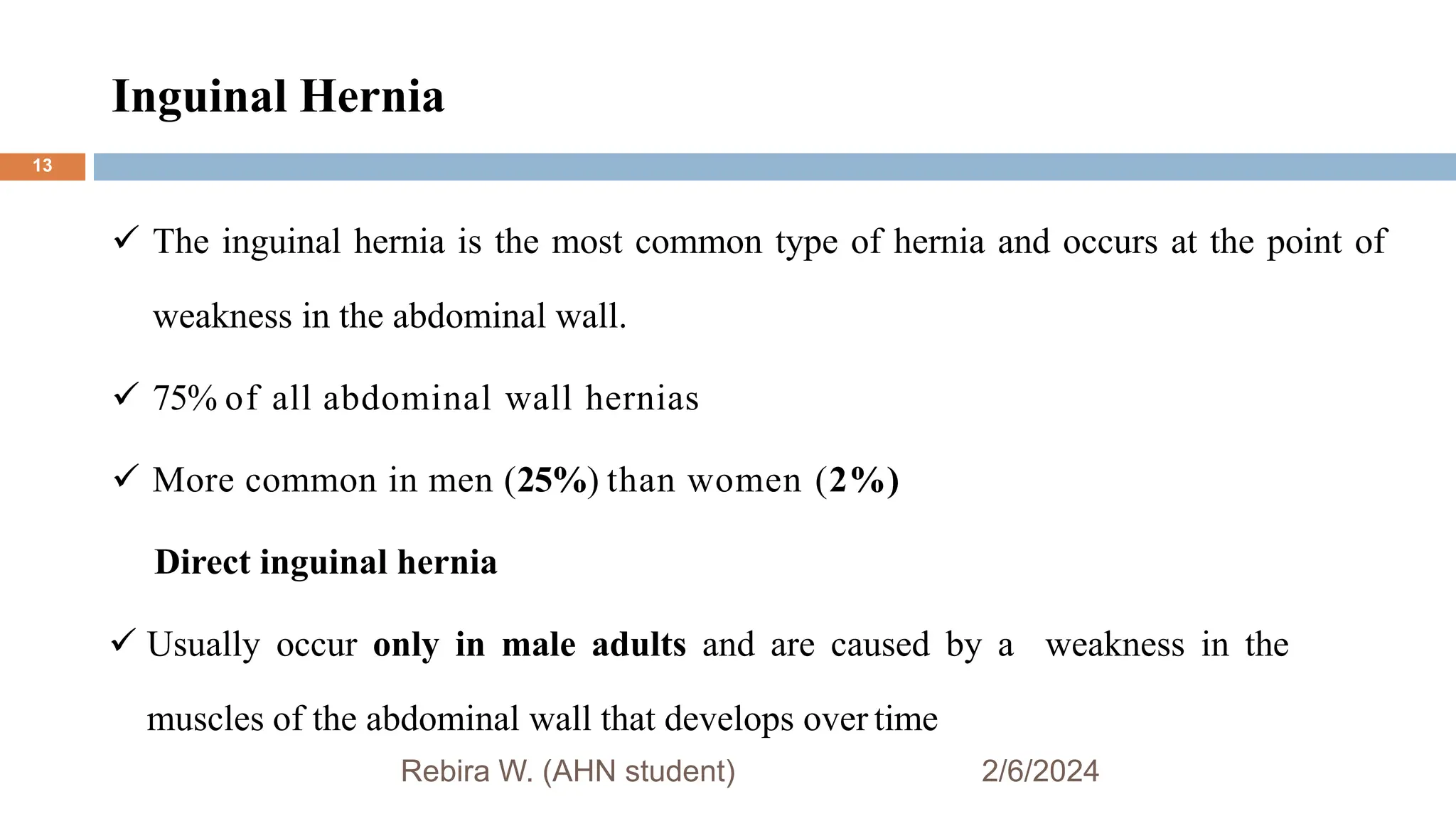 Hernia Presentation by Rebira Workineh pptx | PPTX