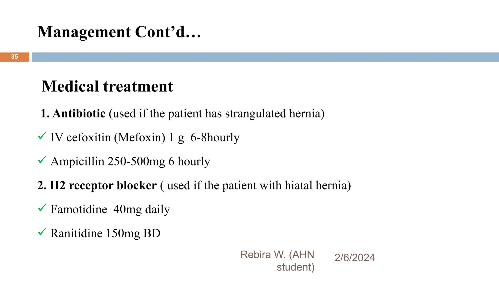 Hernia Presentation by Rebira Workineh pptx | PPTX