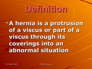 HerniasMBChB_Lecture.ppt anatomy types and | PPT