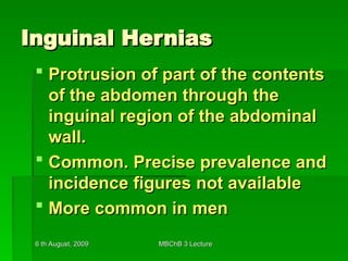 HerniasMBChB_Lecture.ppt anatomy types and | PPT