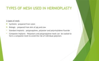 Herniorrhaphy and hernioplasty procedure in animals .pptx