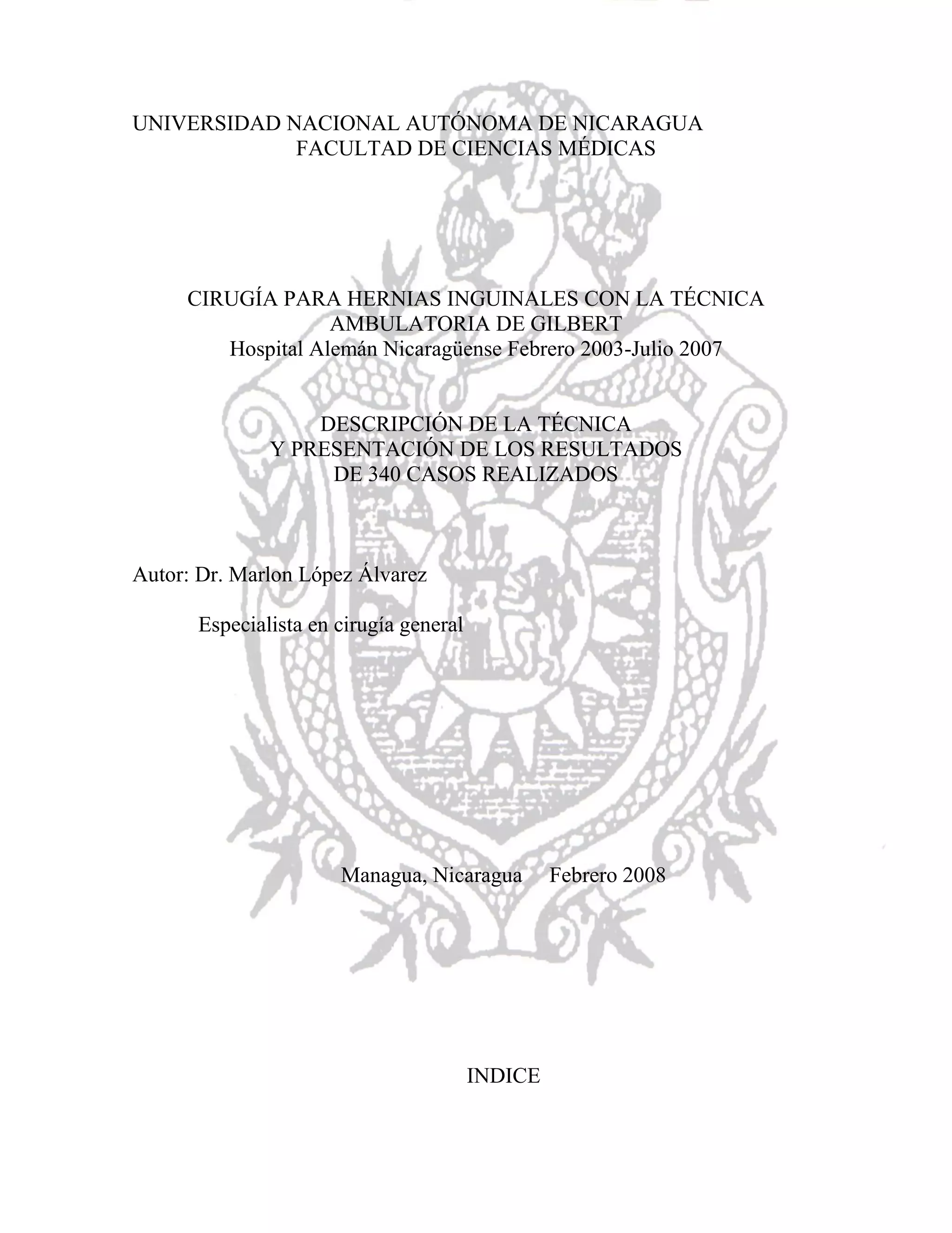 Hernioplastia inguinal con tecnica de gilbert clasica | PDF