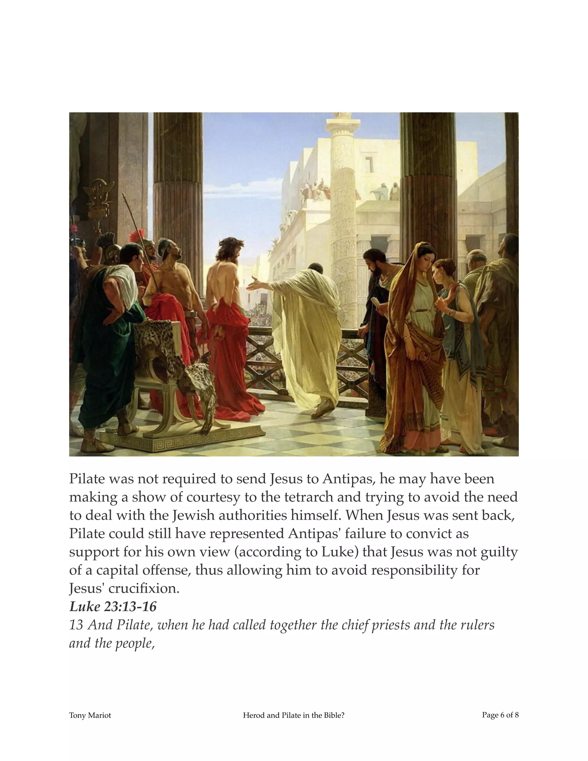 Herod and Pilate in the Bible | PDF