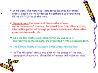 Greek Historiography. Herodotus - Father of History | PPT