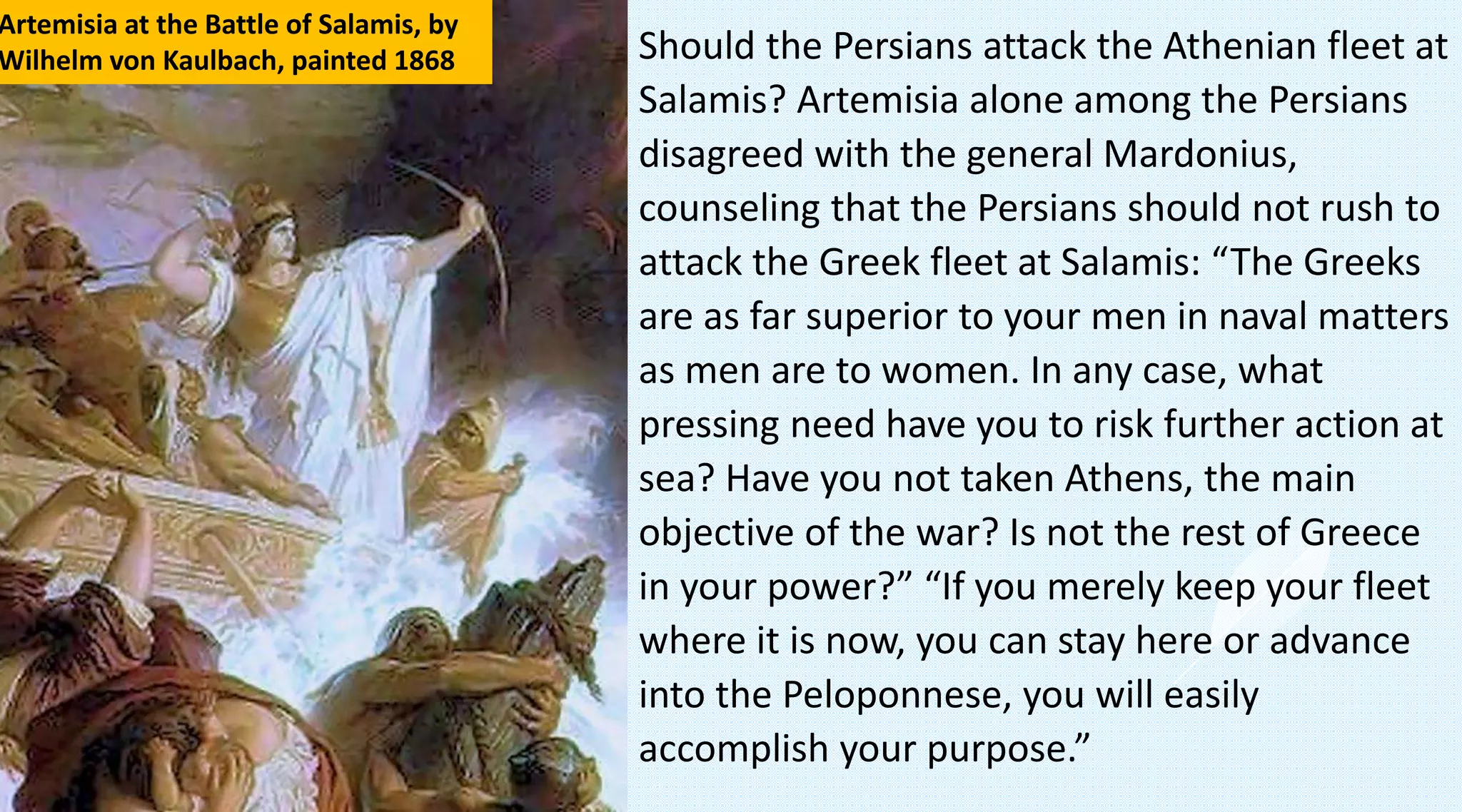 The Greeks Triumph in the Battle of Salamis, Aeschylus and Herodotus ...