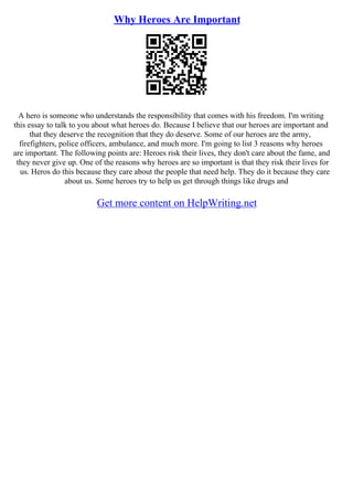 Heroes Essay | PDF