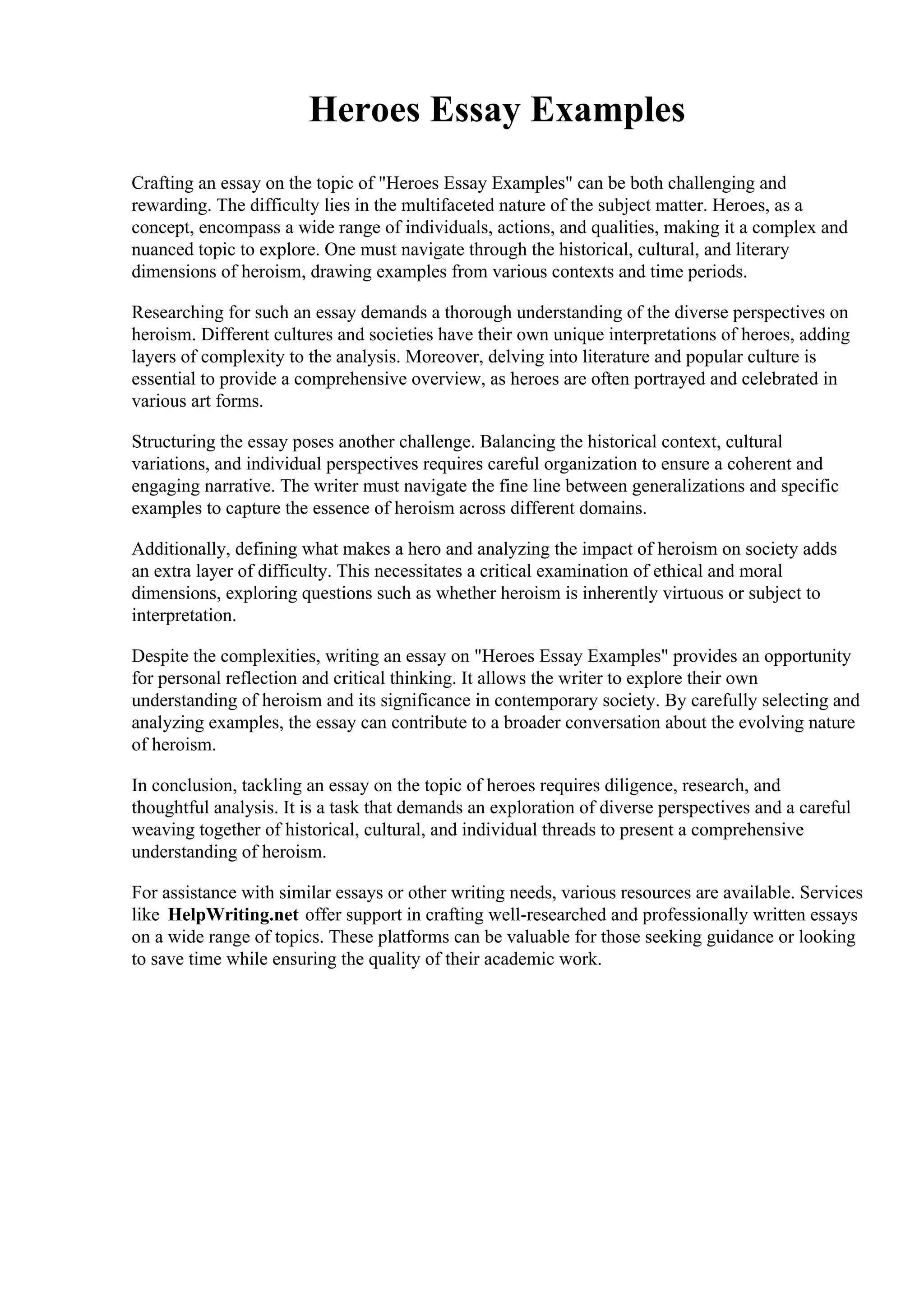 Heroes Essay Examples.pdf | Education