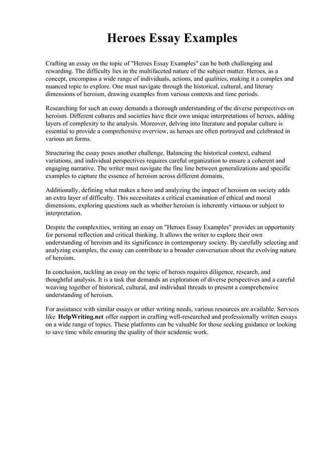 Heroes Essay Examples.pdf | Education