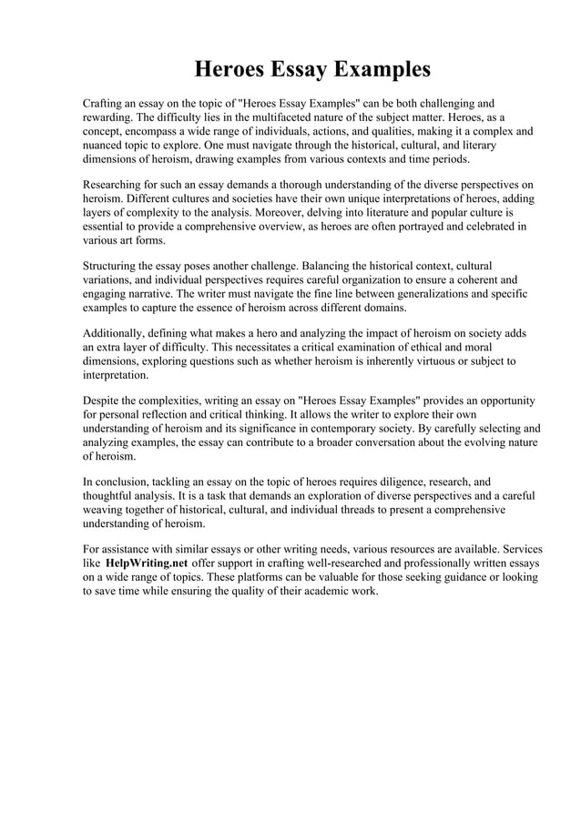 Heroes Essay Examples. Expository Essay - Hero.doc