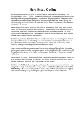 Hero Essay Outline | PDF