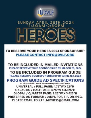 Heroes Sponsor Kit 2024 - Nonprofit Sponsor Kit | PDF