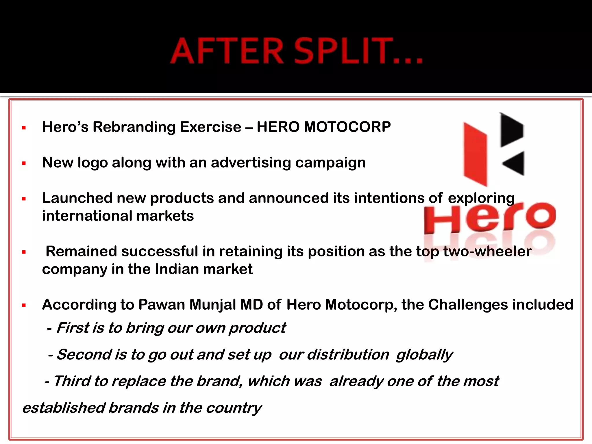 Hero Honda Joint Venture Split | PPTX