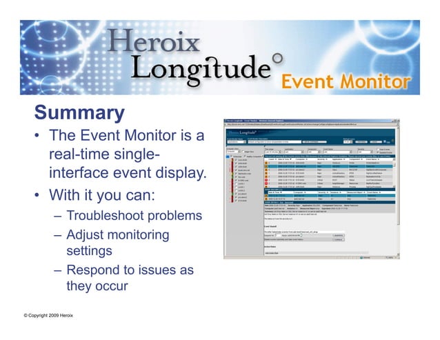 Heroix Longitude Event Monitor | PPT
