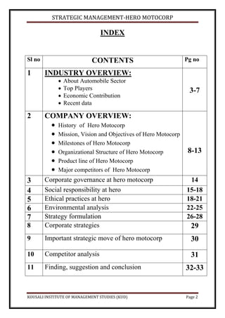 Strategic management by Hero motocop | PDF
