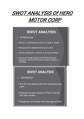 Project Report - Hero motocorp and bajaj pdf | PDF
