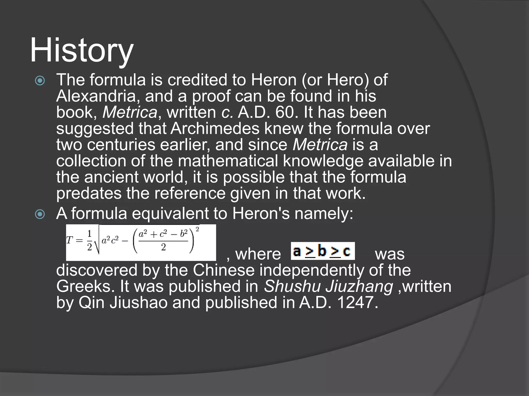 Heron’s formula | PPT