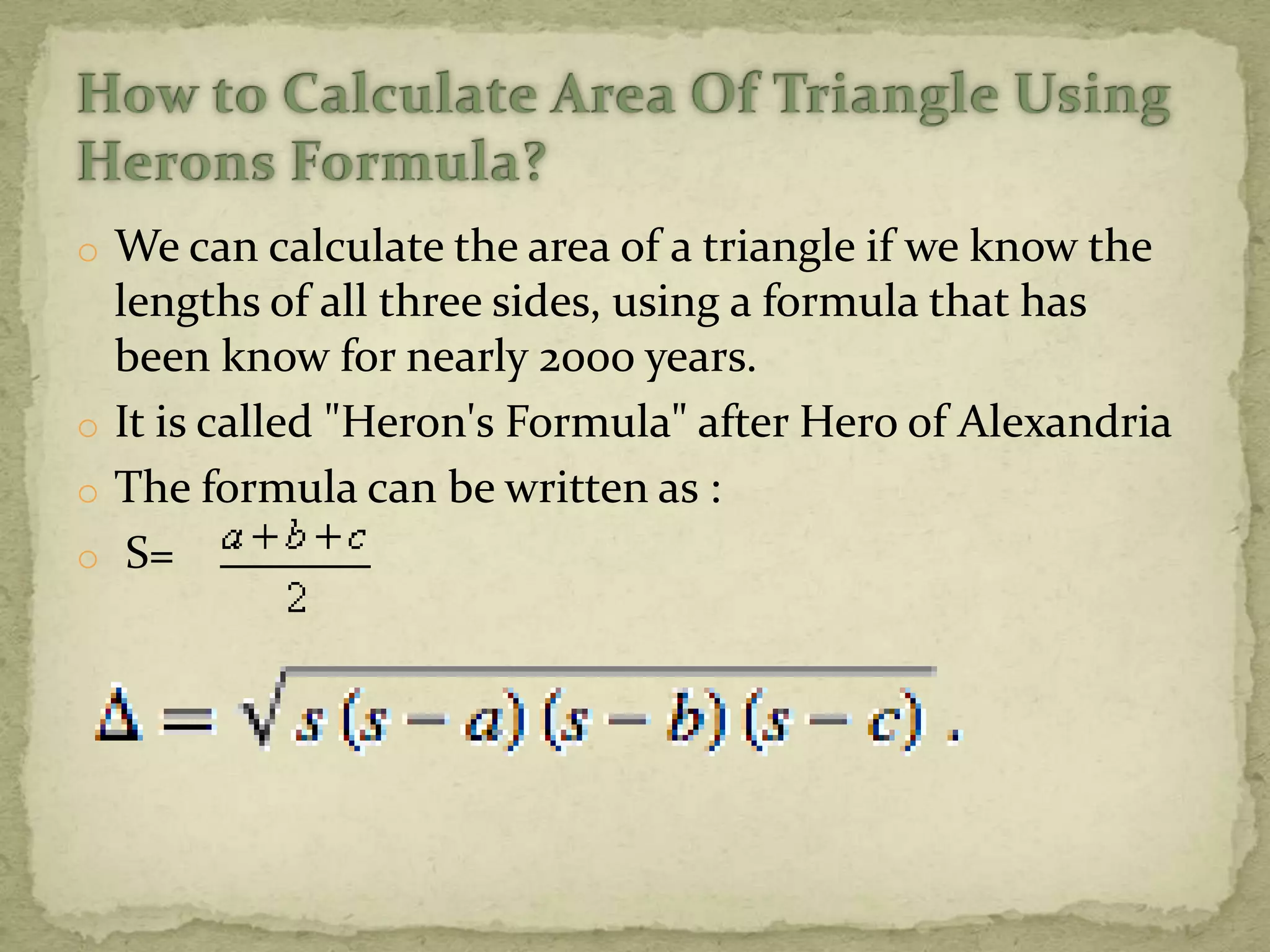 Herons formula | PPTX