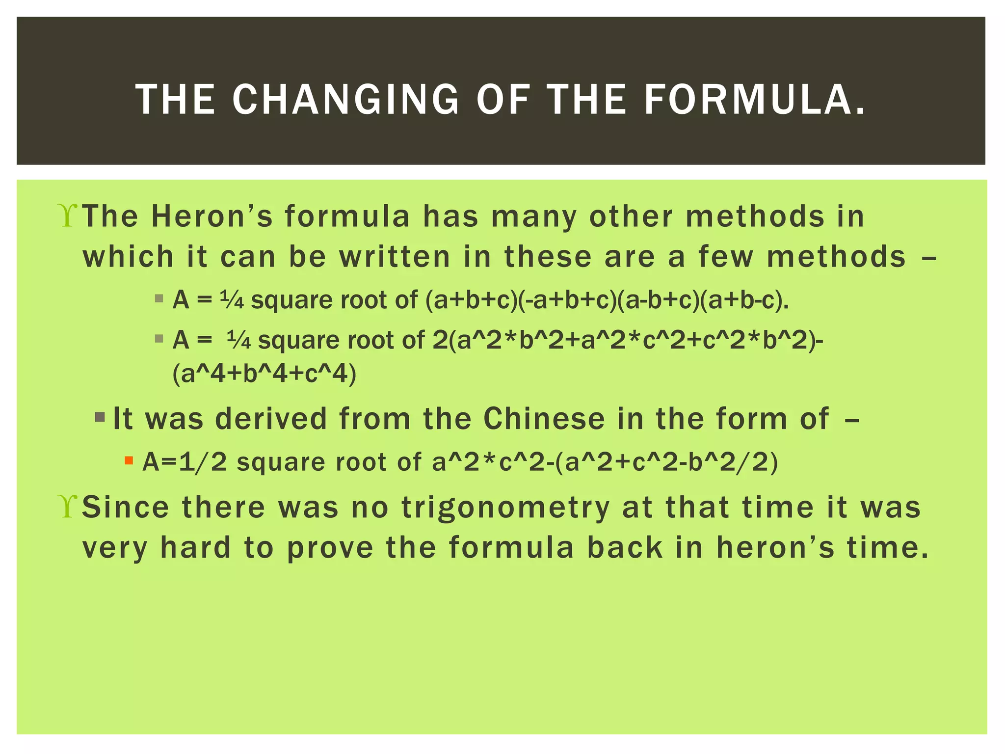 Heron’s formula | PPTX