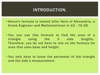 RISHIT BHAT HERON FORMULA PPT | PPT