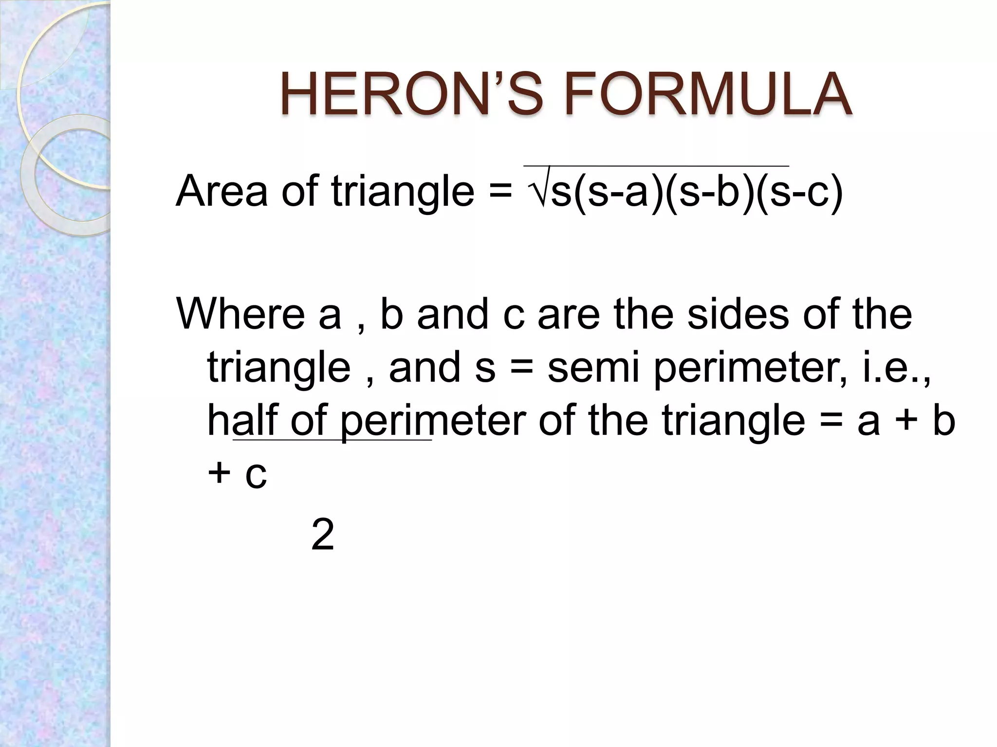 Heron’s formula | PPTX