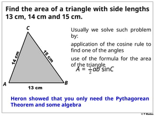 herons formula to find area of a triangle | PPT