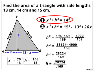 herons formula to find area of a triangle | PPT