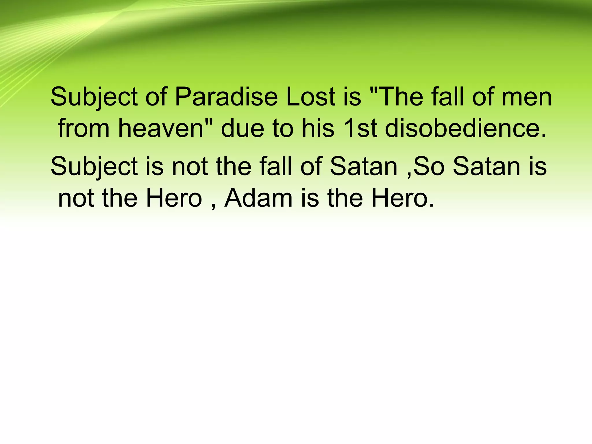 Hero of paradise lost | PPT