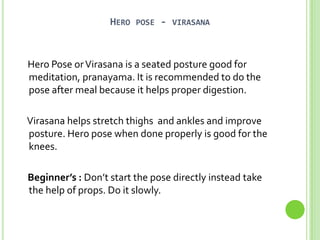 Virasana Benefits