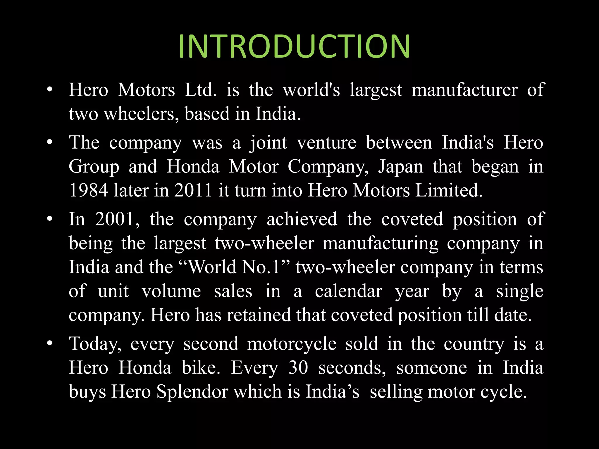 Hero MotoCorp Financial Analysis Report | PPTX
