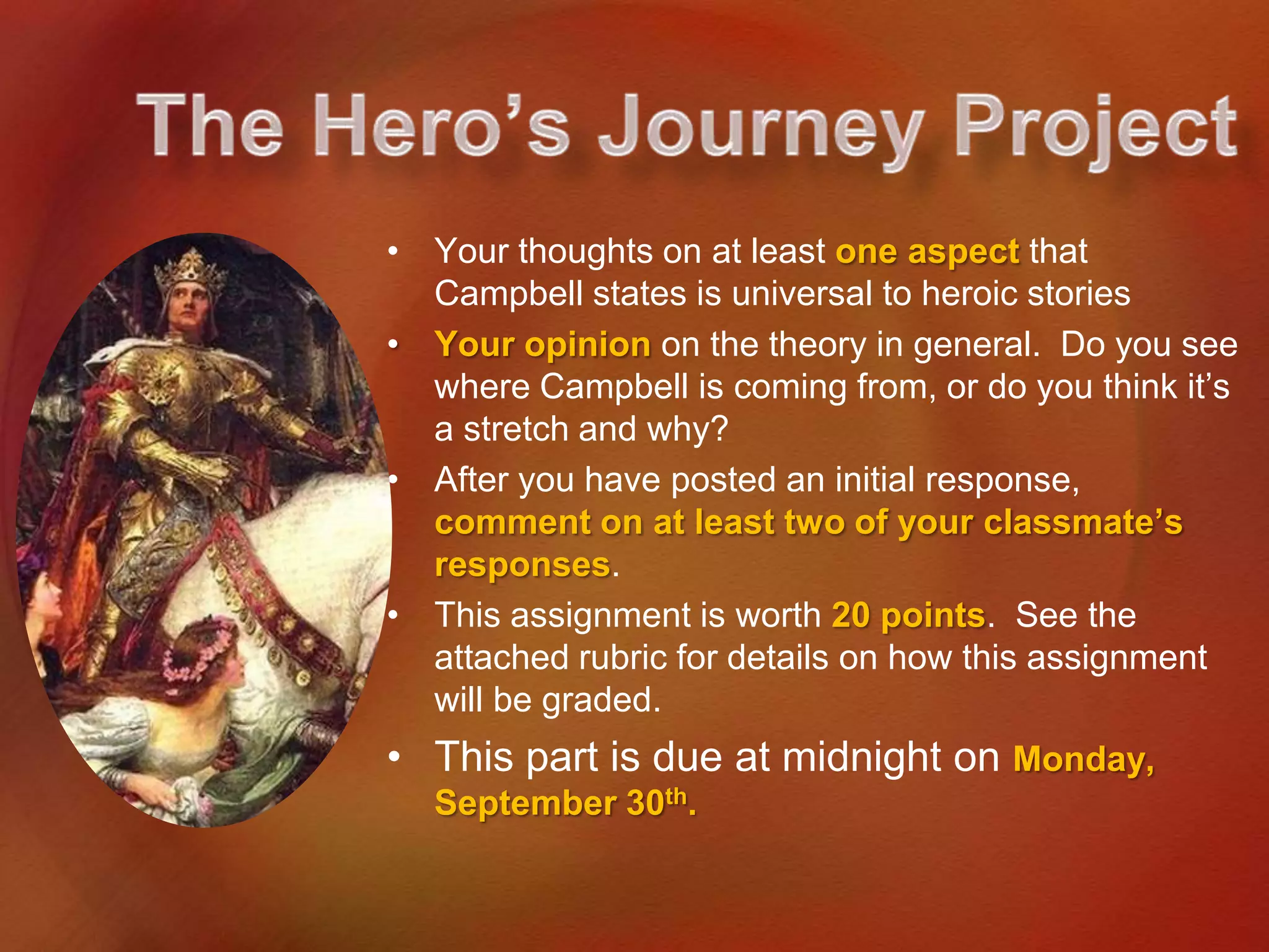 Hero's Journey project details | PPTX