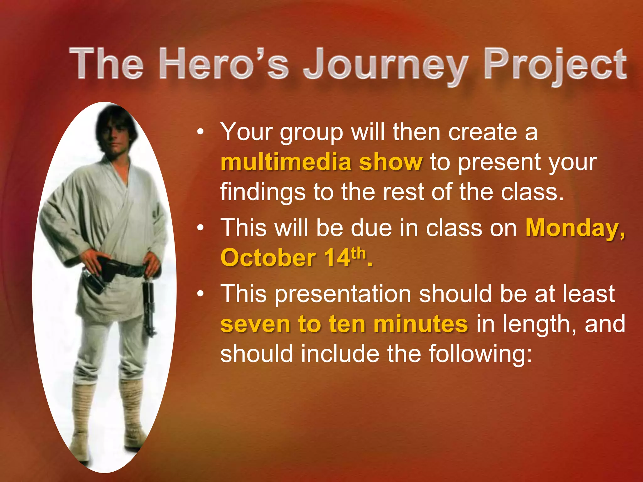 Hero's Journey project details | PPTX