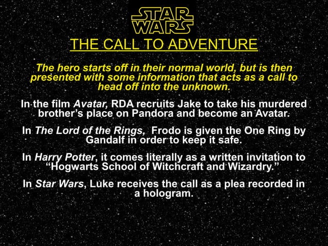 Star Wars 1977, The hero's journey. | PPT